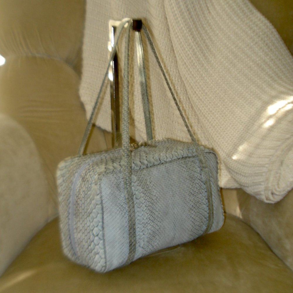 Auth. Lambertson Truex Genuine Matte Python Boston Sa… - Gem